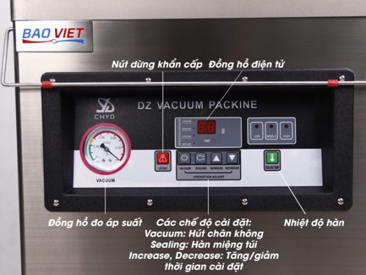 Máy hút chân không DZ400/1D bảng điều khiển điện tử